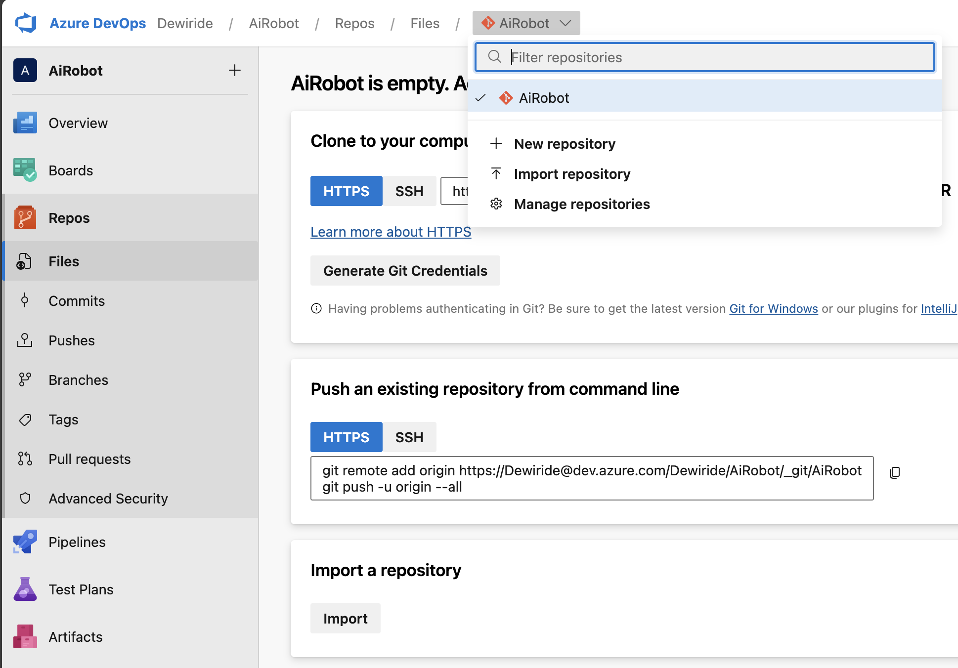 Push your Code to Azure DevOps Repository from Microsoft Visual Studio | Dewiride Developer Blogs